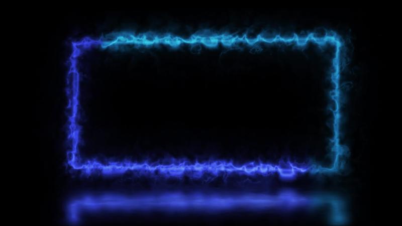 Abstract animated light Neon effect rectangle frame overlay Loop background for presentation ...