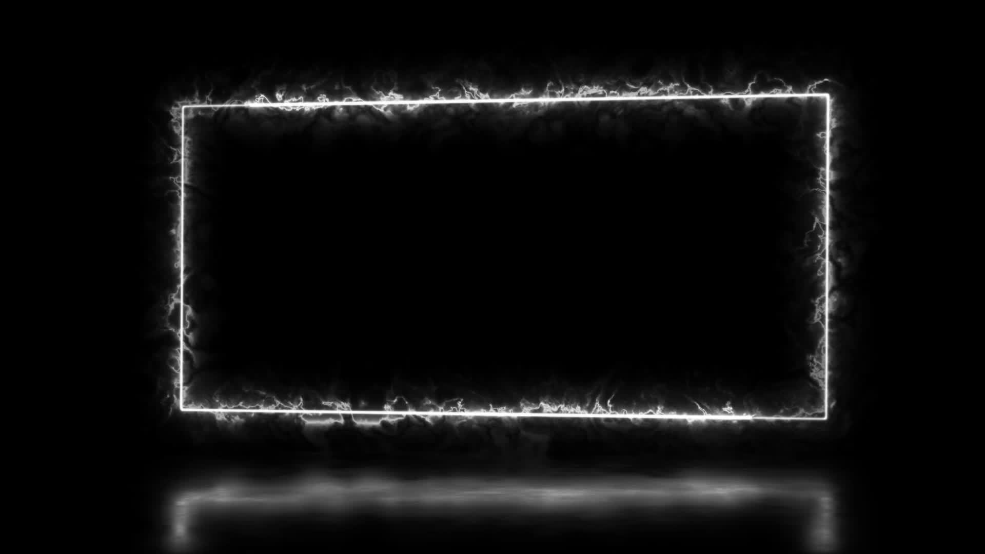 Abstract animated light Neon effect rectangle frame overlay Loop background for presentation ...