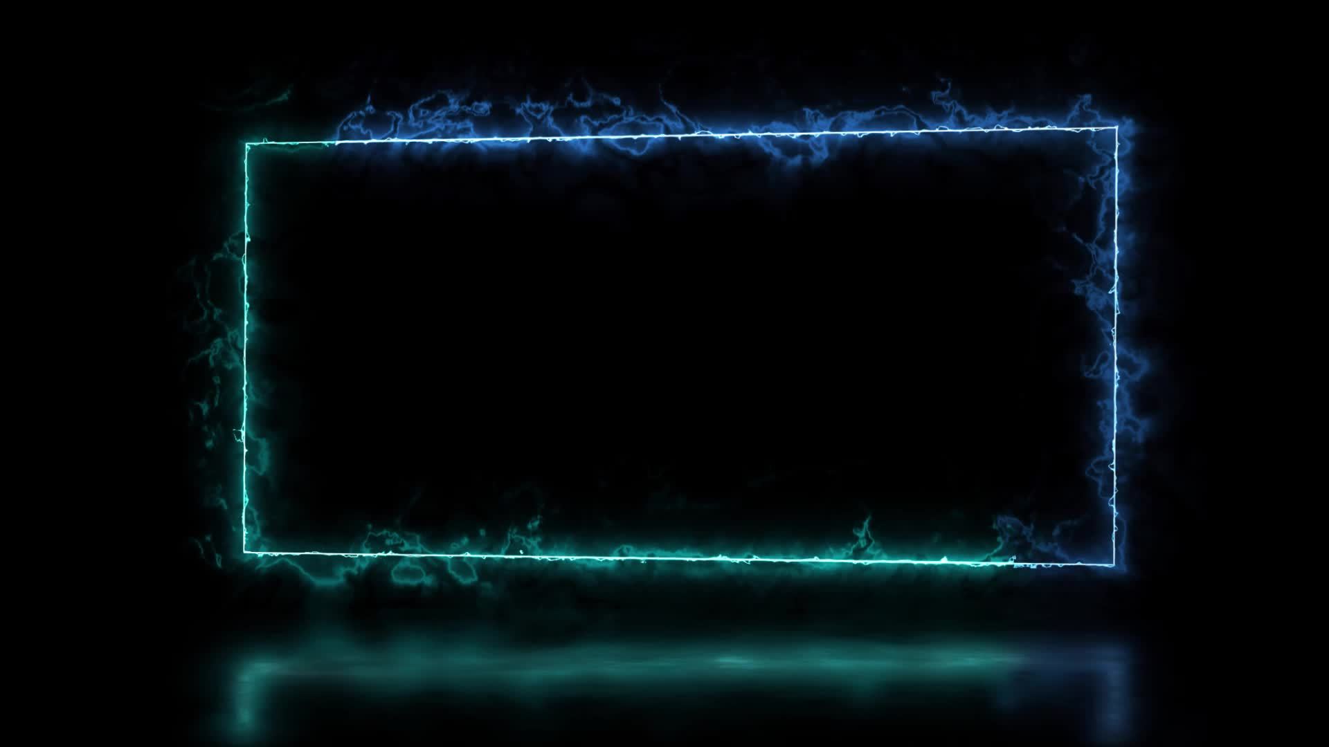 Abstract Animated Light Neon Effect Rectangle Frame Overlay Loop Background For Presentation