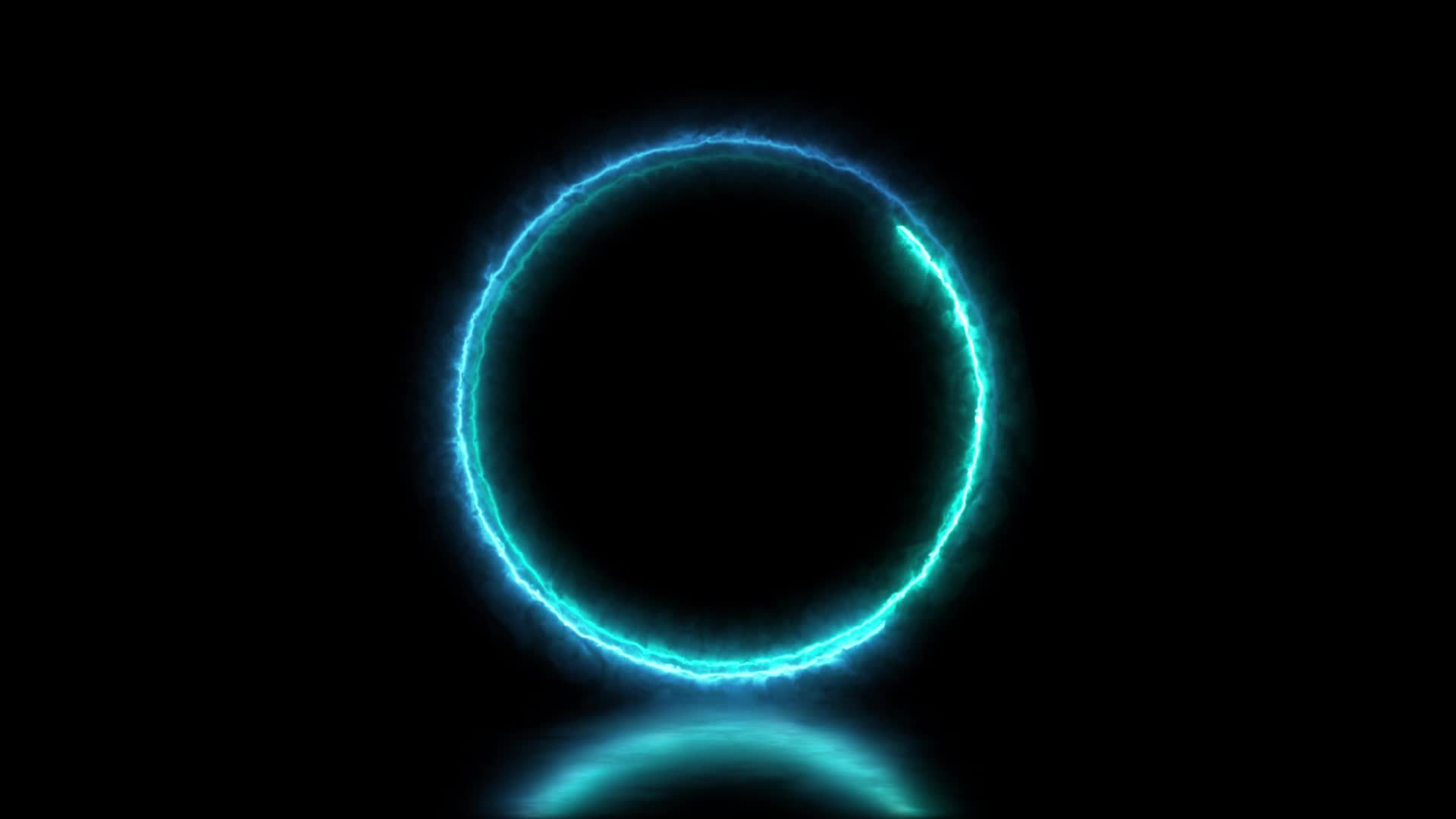 Abstract Animated Light Neon Effect Circle Frame Overlay Loop Background For Presentation