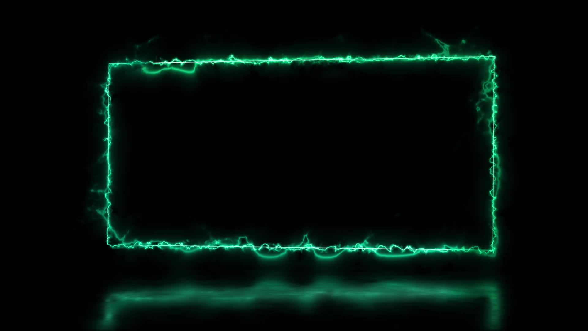 Abstract animated light Neon effect rectangle frame overlay Loop background for presentation ...