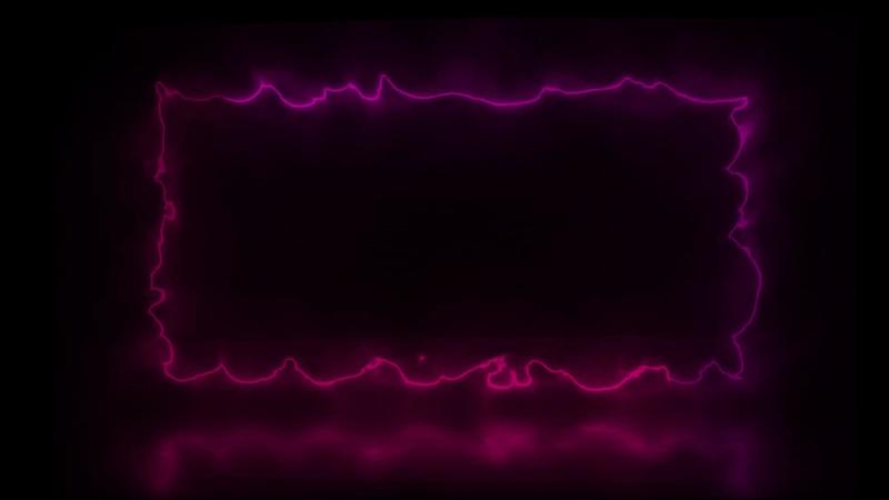 Abstract animated light Neon effect rectangle frame overlay Loop background for presentation ...