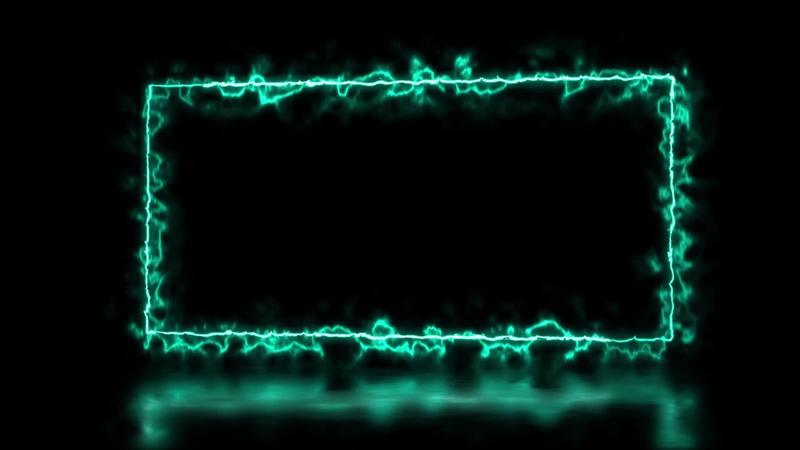 Abstract animated light Neon effect rectangle frame overlay Loop background for presentation ...