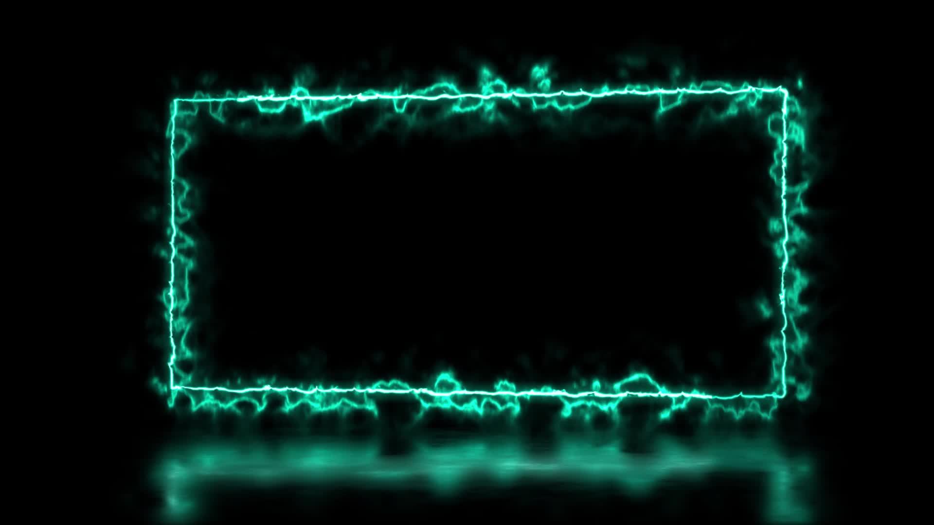 Abstract animated light Neon effect rectangle frame overlay Loop background for presentation ...