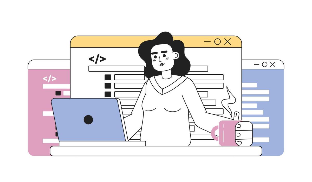 Female Developer Vector Art, Icons, and Graphics for Free Download