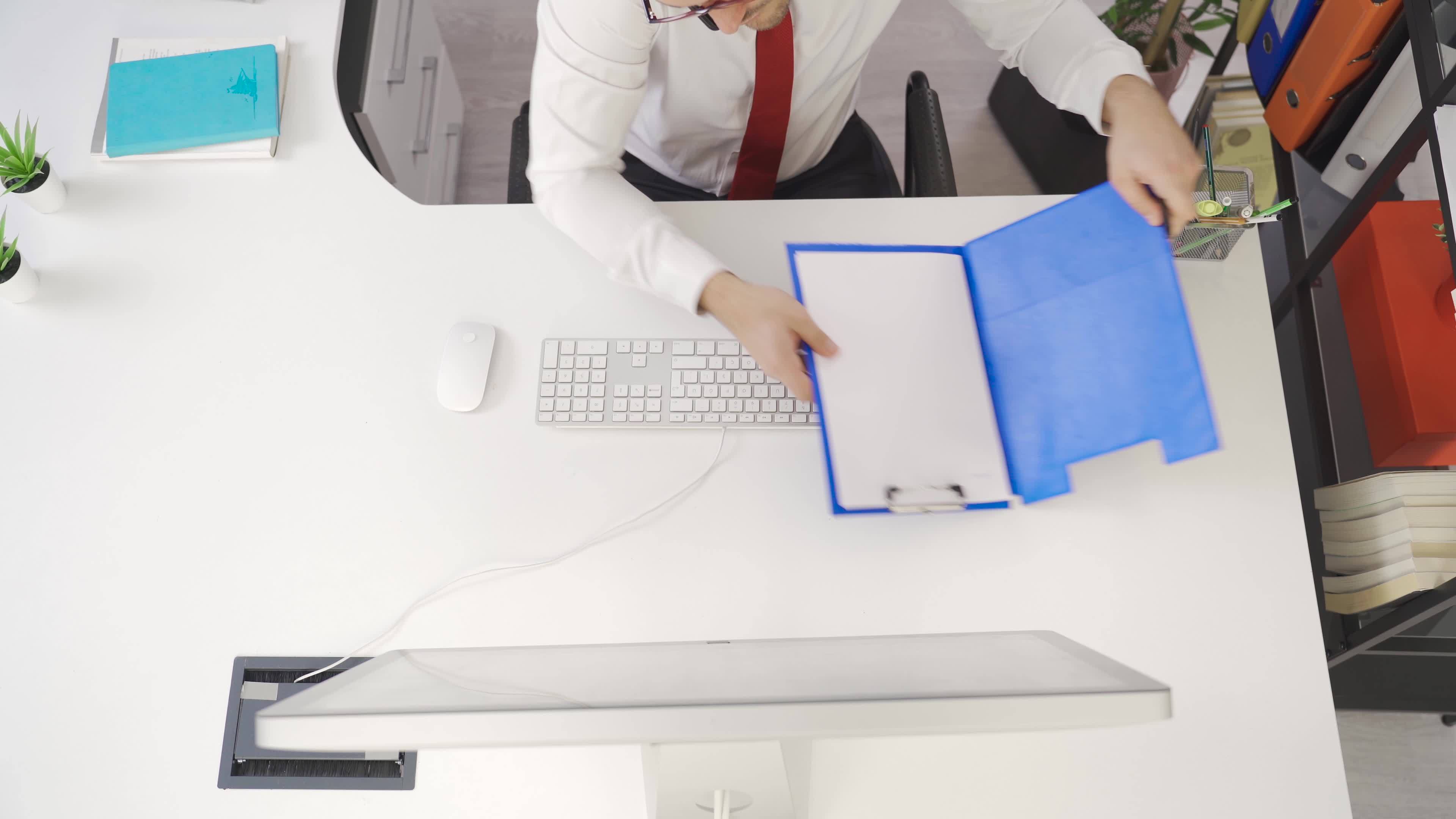 Professional Creative Man Working on Computer at his Desk in Office ...