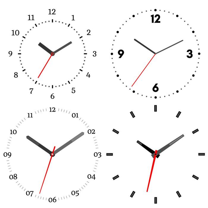 Analog Clock Clipart Vector Art, Icons, and Graphics for Free Download