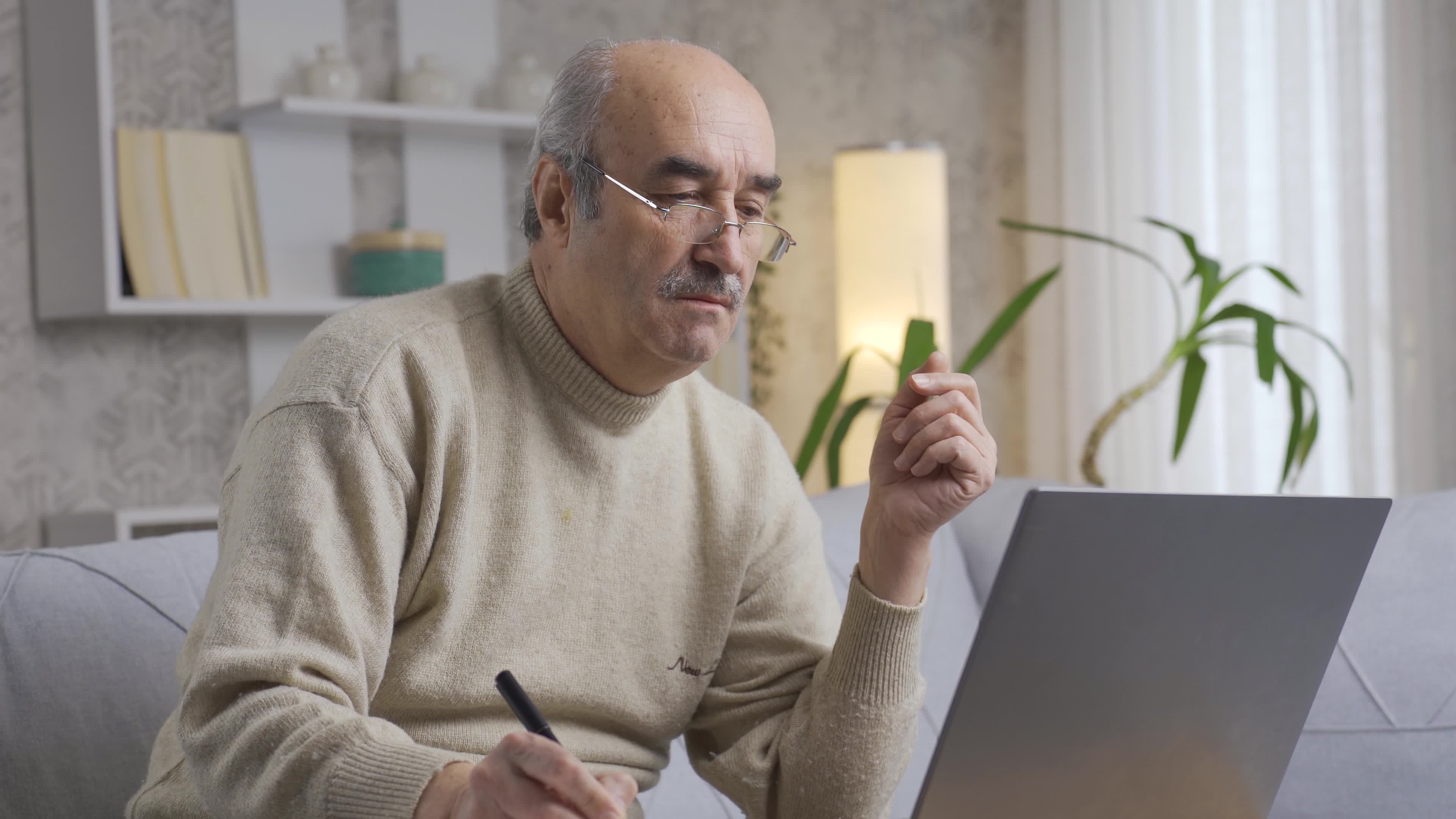 Stressed Man At Computer
