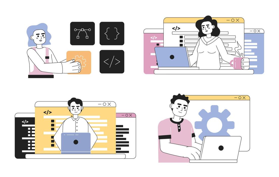 Pair Programming Vector Art Icons And Graphics For Free Download