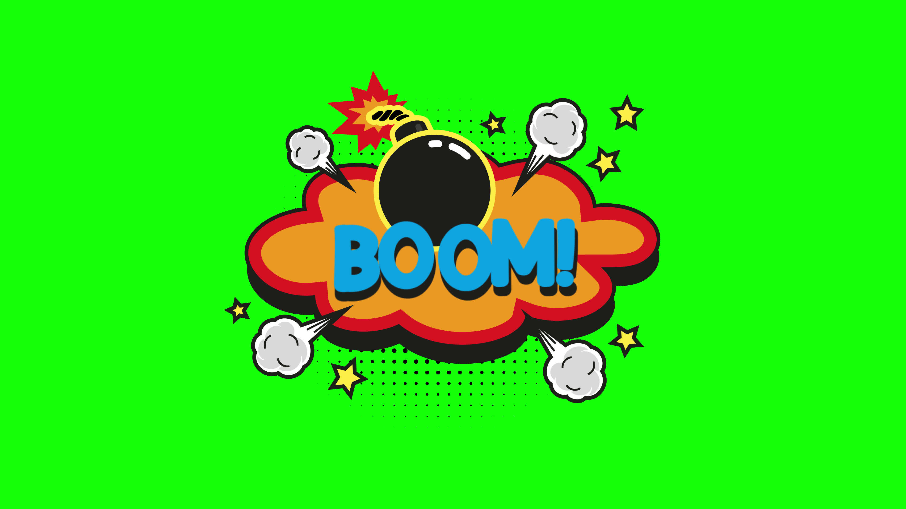cartoon boom Comic Bubble speech loop Animation video transparent background with alpha channel ...