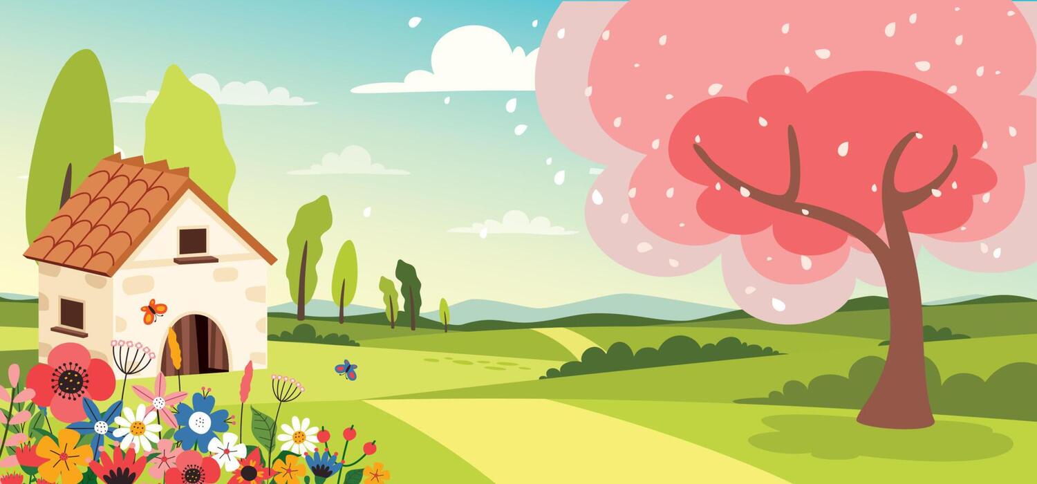 Spring Scene Vector Art, Icons, and Graphics for Free Download
