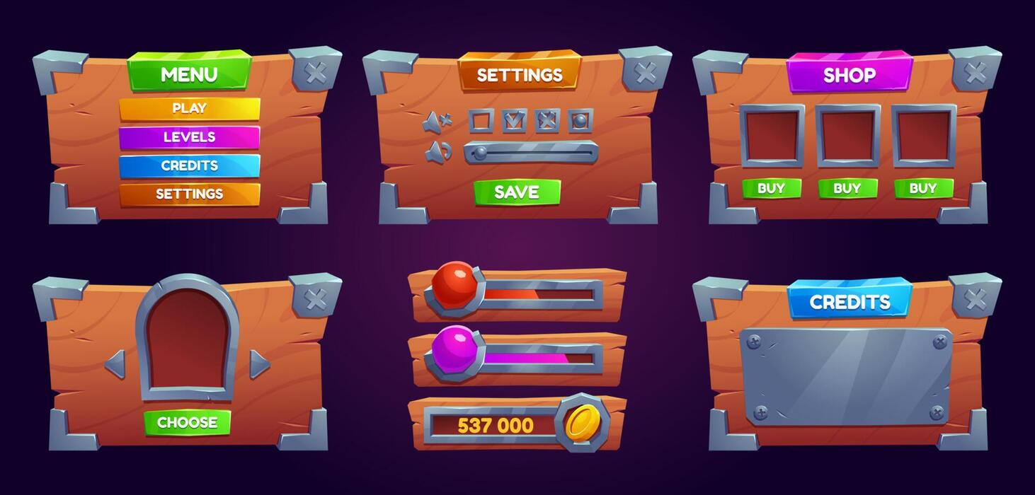 Game Ui Set Vector Art Icons And Graphics For Free Download