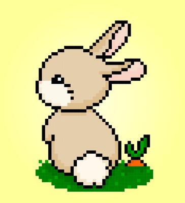 Pixel Rabbit Vector Art, Icons, and Graphics for Free Download