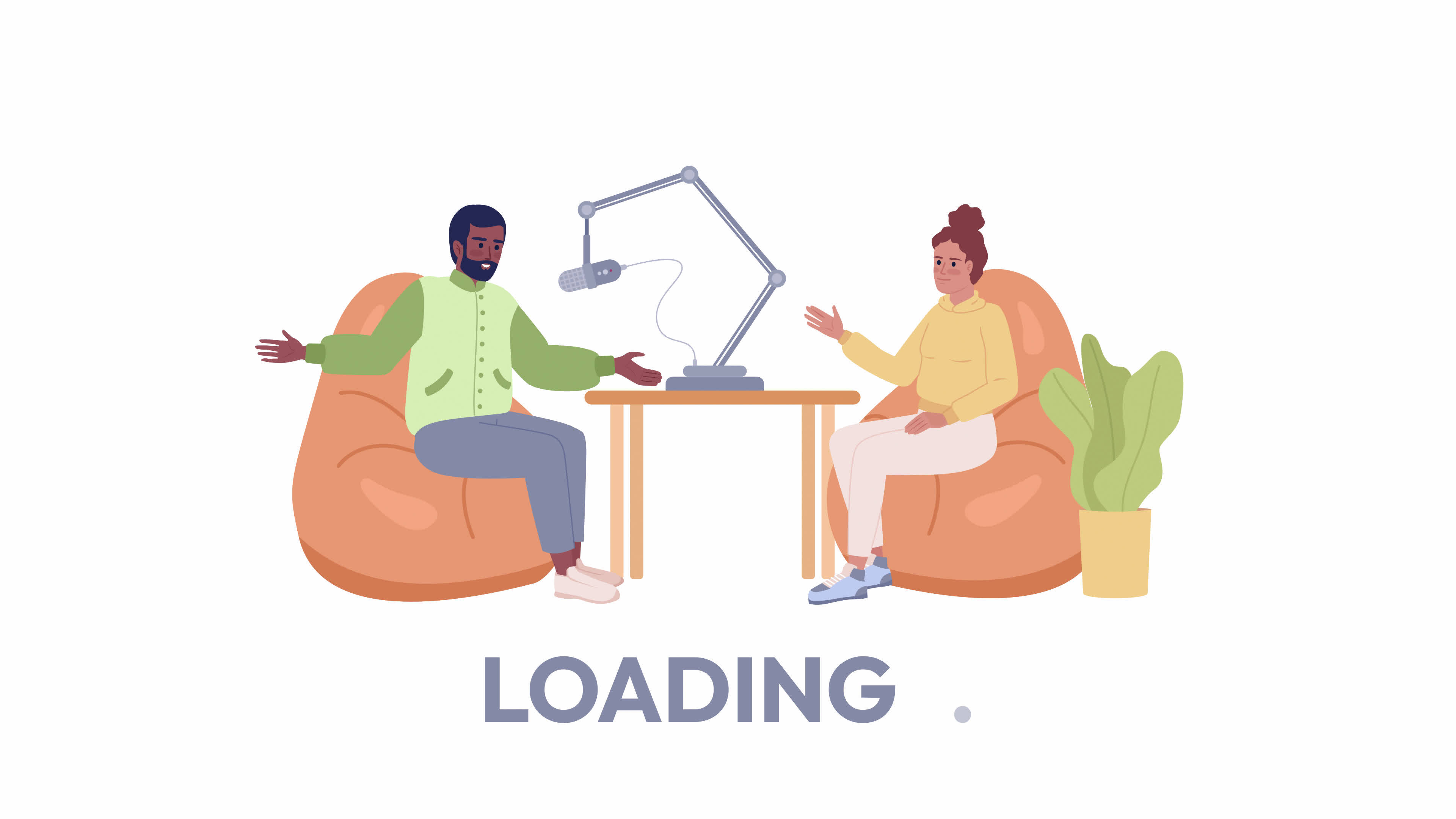 Animated podcast episode loader. Media content. Flash message 4K video ...