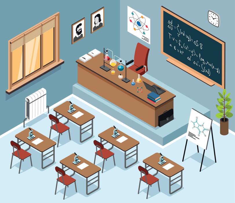 Science Room Interior Vector Art, Icons, and Graphics for Free Download
