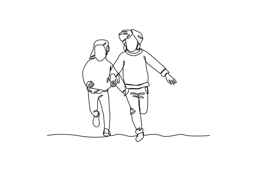 Children Line Drawing Vector Art, Icons, and Graphics for Free Download