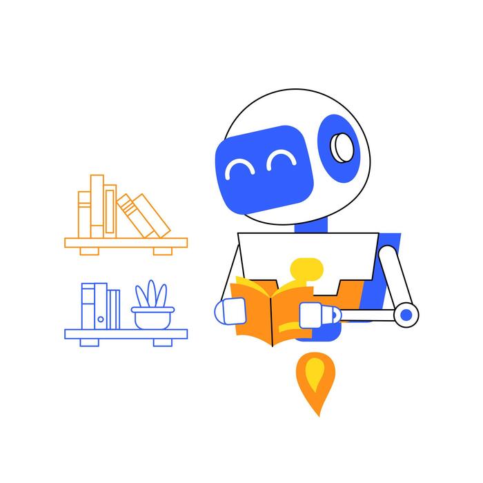 Robot Reading Vector Art, Icons, and Graphics for Free Download