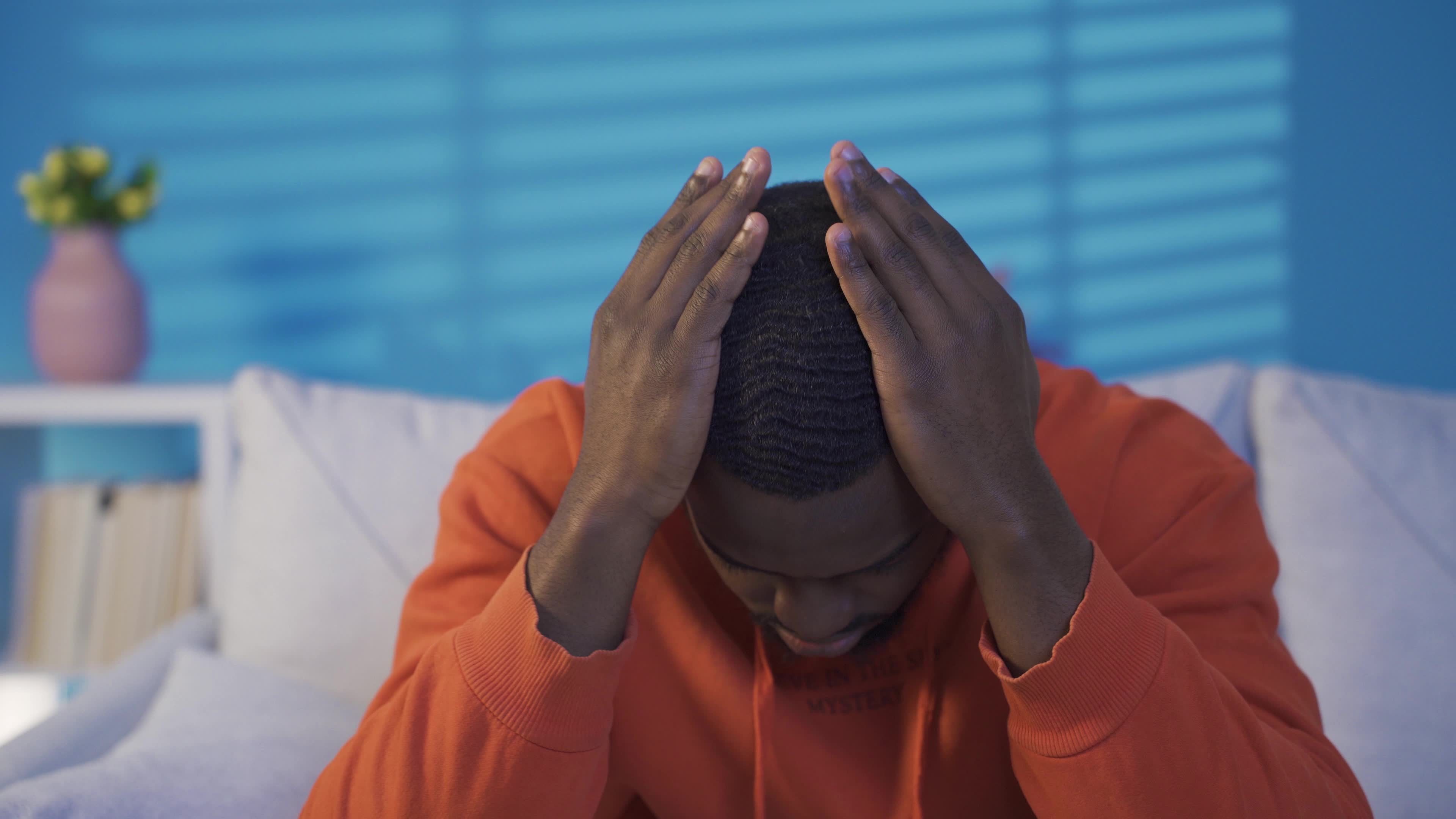 Black man having a nervous breakdown. To quarrel, to argue. Angry black ...