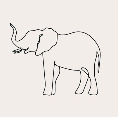 Minimalist Elephant Line Art Wildlife Simple Sketch Black White Outline 21933629 Vector Art at Vecteezy