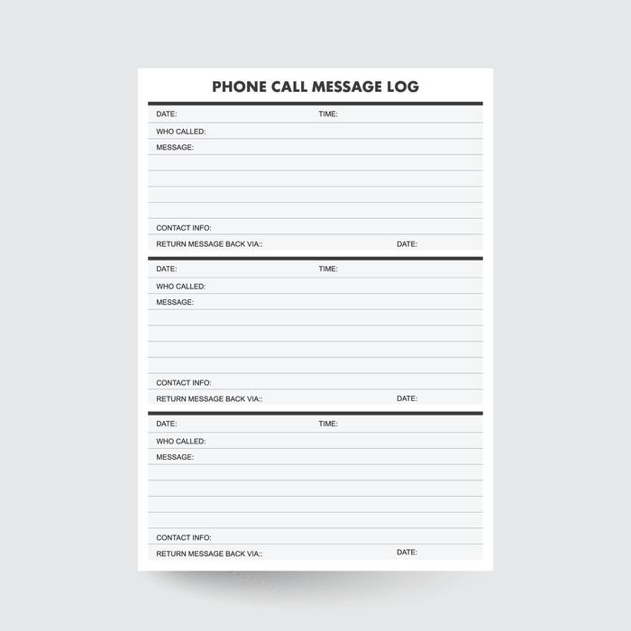 Phone Message Sheet Template