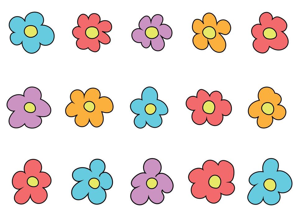 Cartoon Flower Pattern Vector Art, Icons, and Graphics for Free Download