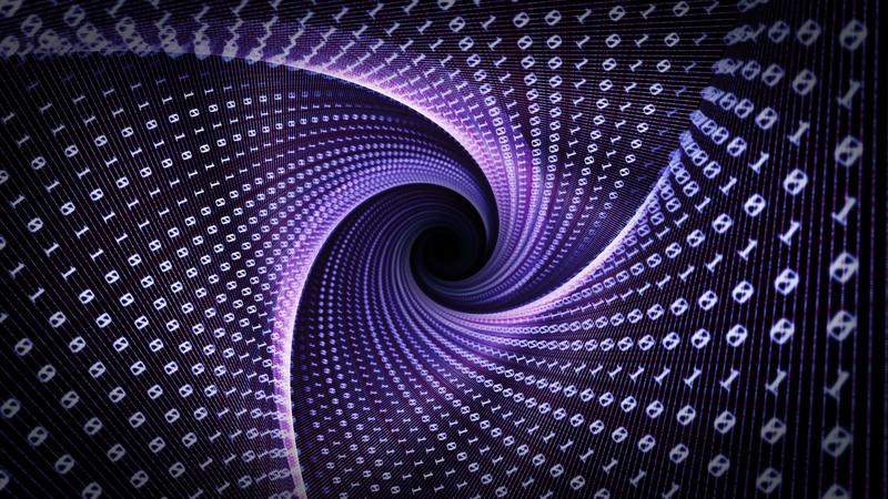 Abstract Binary Numbers on the Technology Fibers, Animation, Loop ...