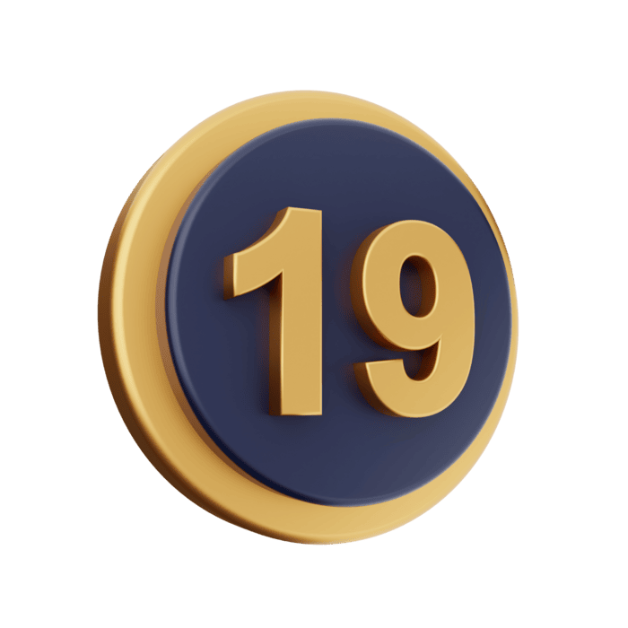 Number 19 PNGs for Free Download
