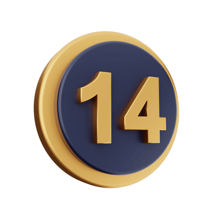 Number 14 PNGs for Free Download