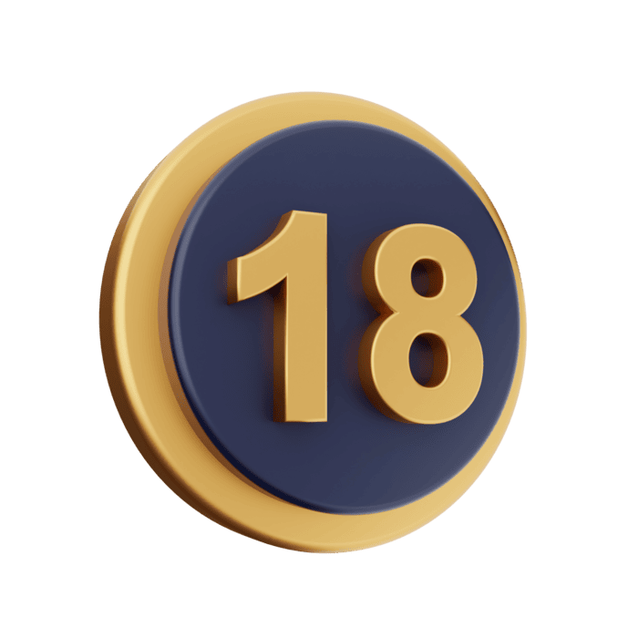 Number 18 PNGs for Free Download