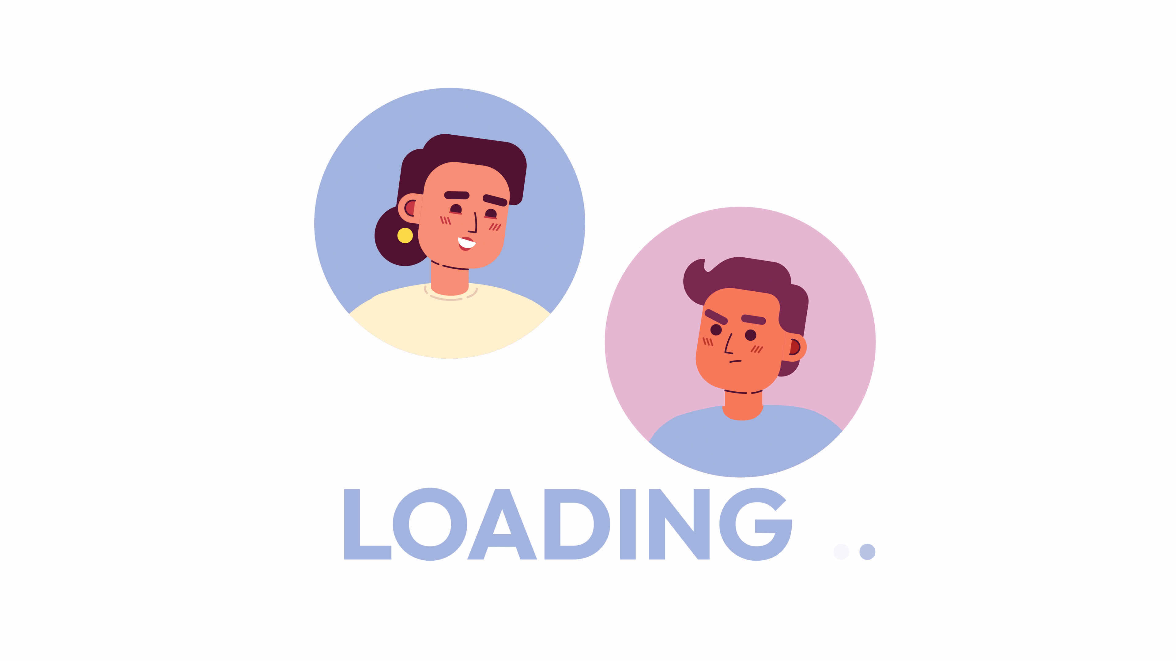 Animated virtual teamwork loader. Staying connected. Flash message 4K ...