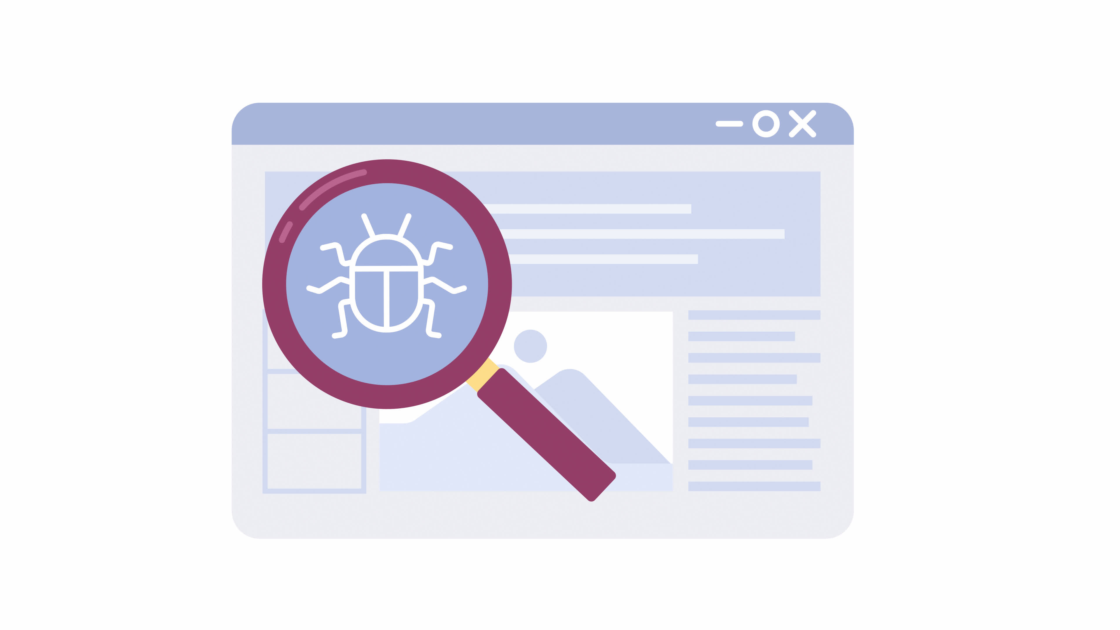 Animated Scan Website For Bugs Security Testing Flat Cartoon Style Icon 4k Video Footage For