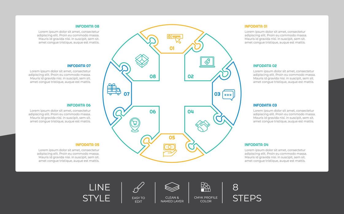 8 Point Infographic Vector Art, Icons, and Graphics for Free Download