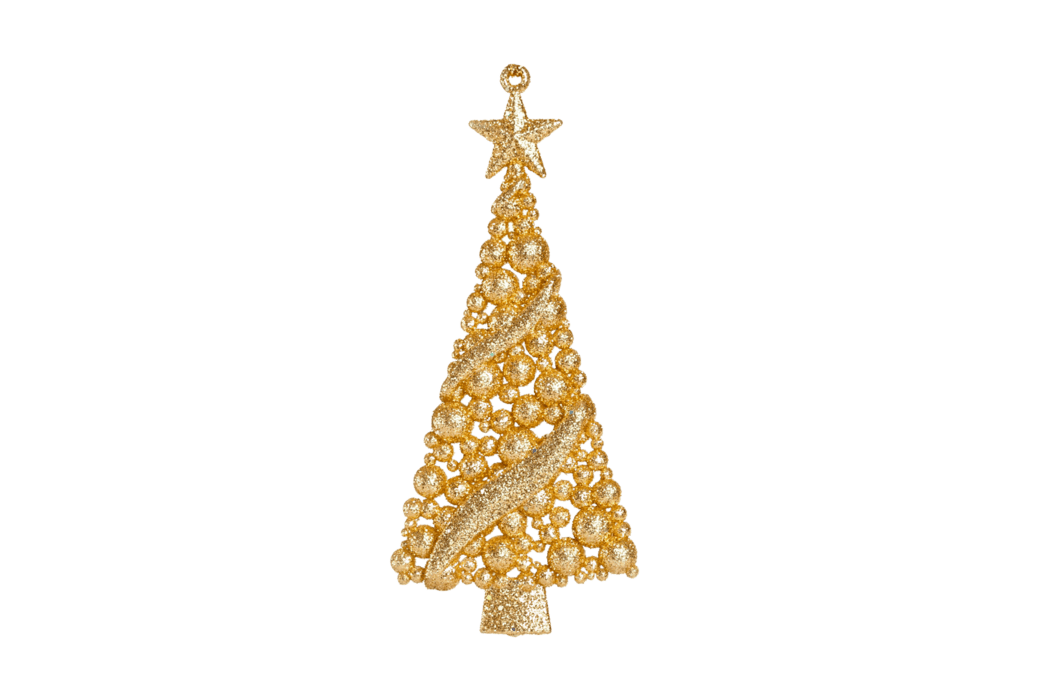 Christmas Tree Gold PNGs for Free Download
