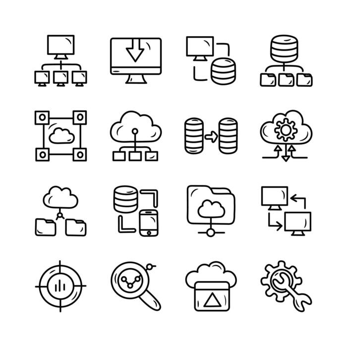 Data Icon Set Vector Art, Icons, and Graphics for Free Download