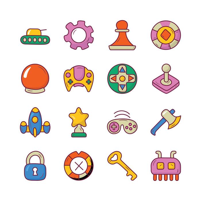 Game Icon Set Vector Art, Icons, and Graphics for Free Download