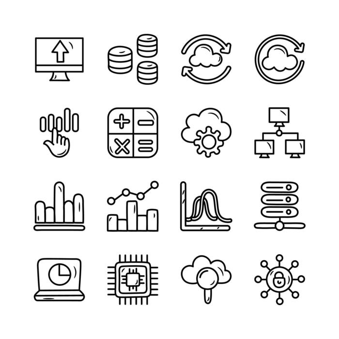 Data Icon Set Vector Art, Icons, and Graphics for Free Download