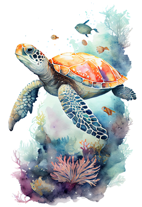 Watercolor Ocean Animals PNGs for Free Download