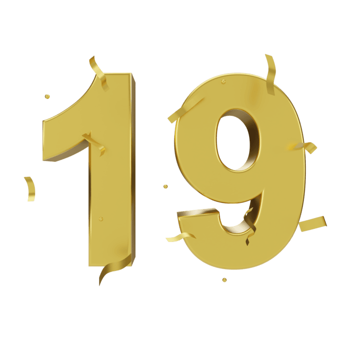 Number 19 PNGs for Free Download