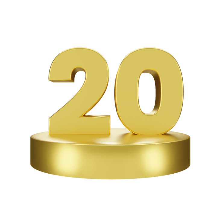 Number 20 PNGs for Free Download