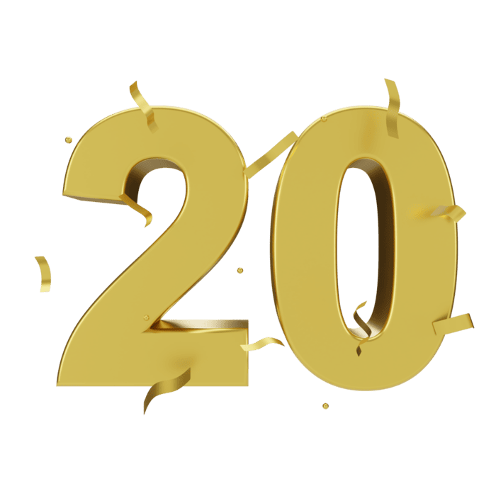 Number 20 PNGs for Free Download