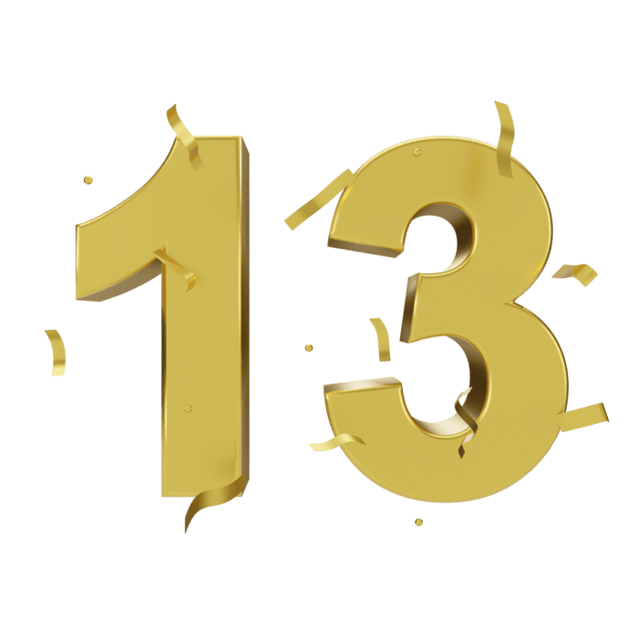 Number 13 PNGs for Free Download