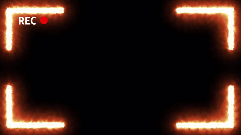 record video camera with fire effect template.Camera recording viewfinder flame border 22361120 ...