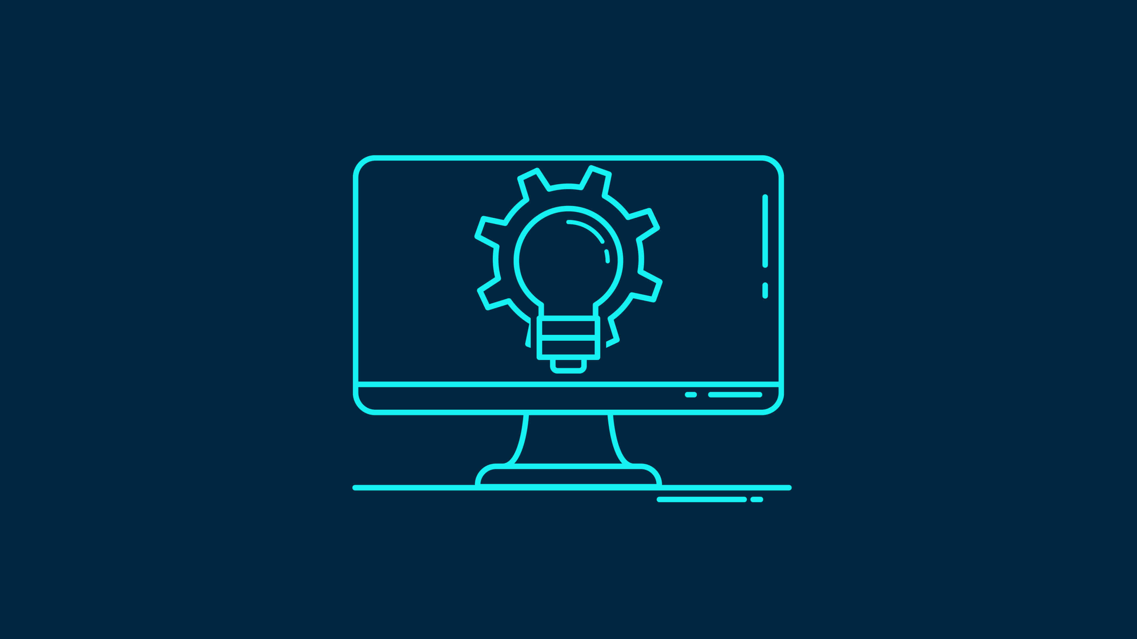 An animation of Artificial Intelligence in a line art style, featuring a lightbulb, gears, and a ...