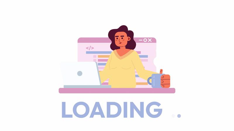 Animated writing code loader. Work life balance. Flash message 4K video footage. Color isolated ...