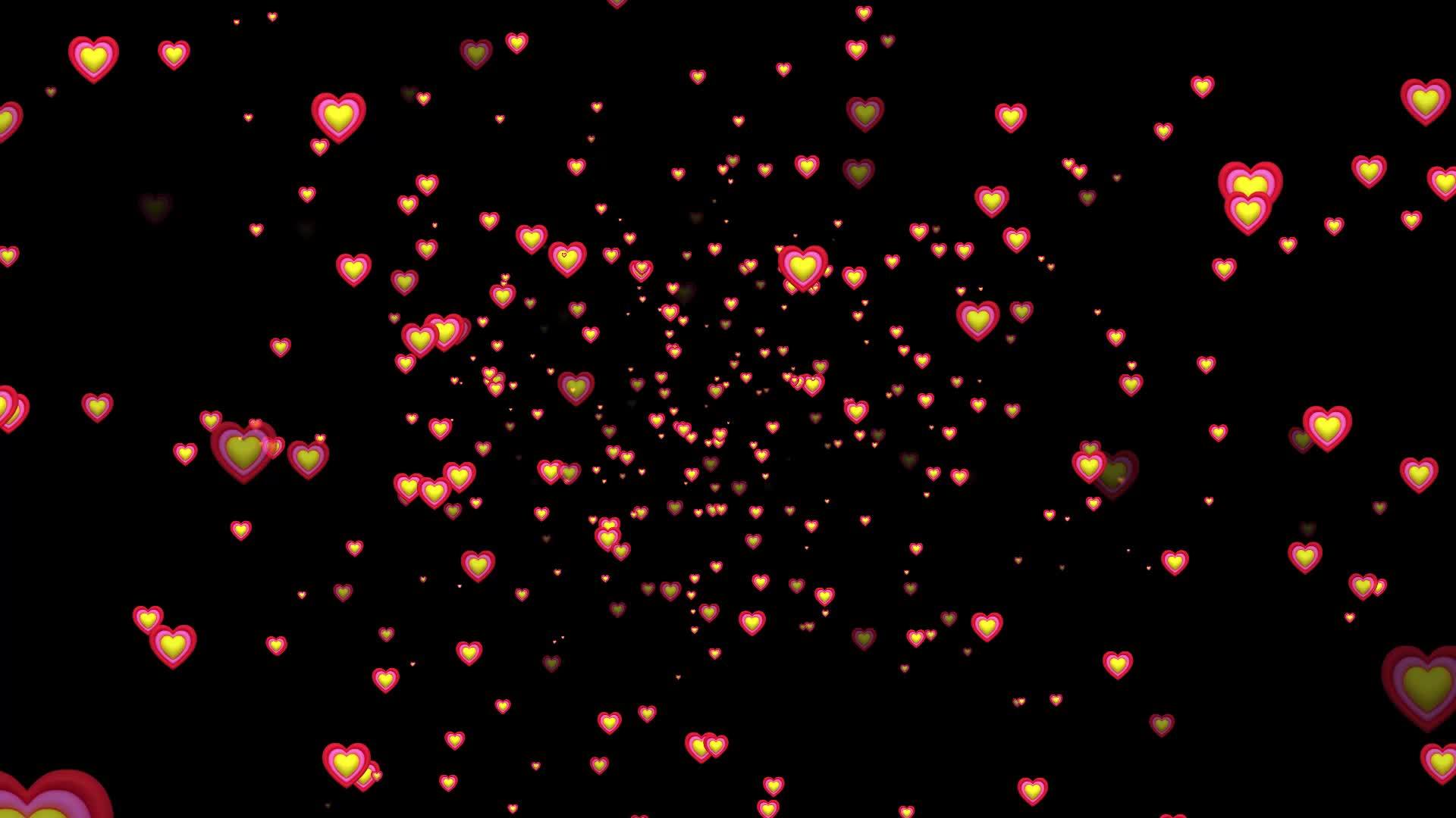 Animated particle of Valentine concept love heart effect videos on black background,motion ...