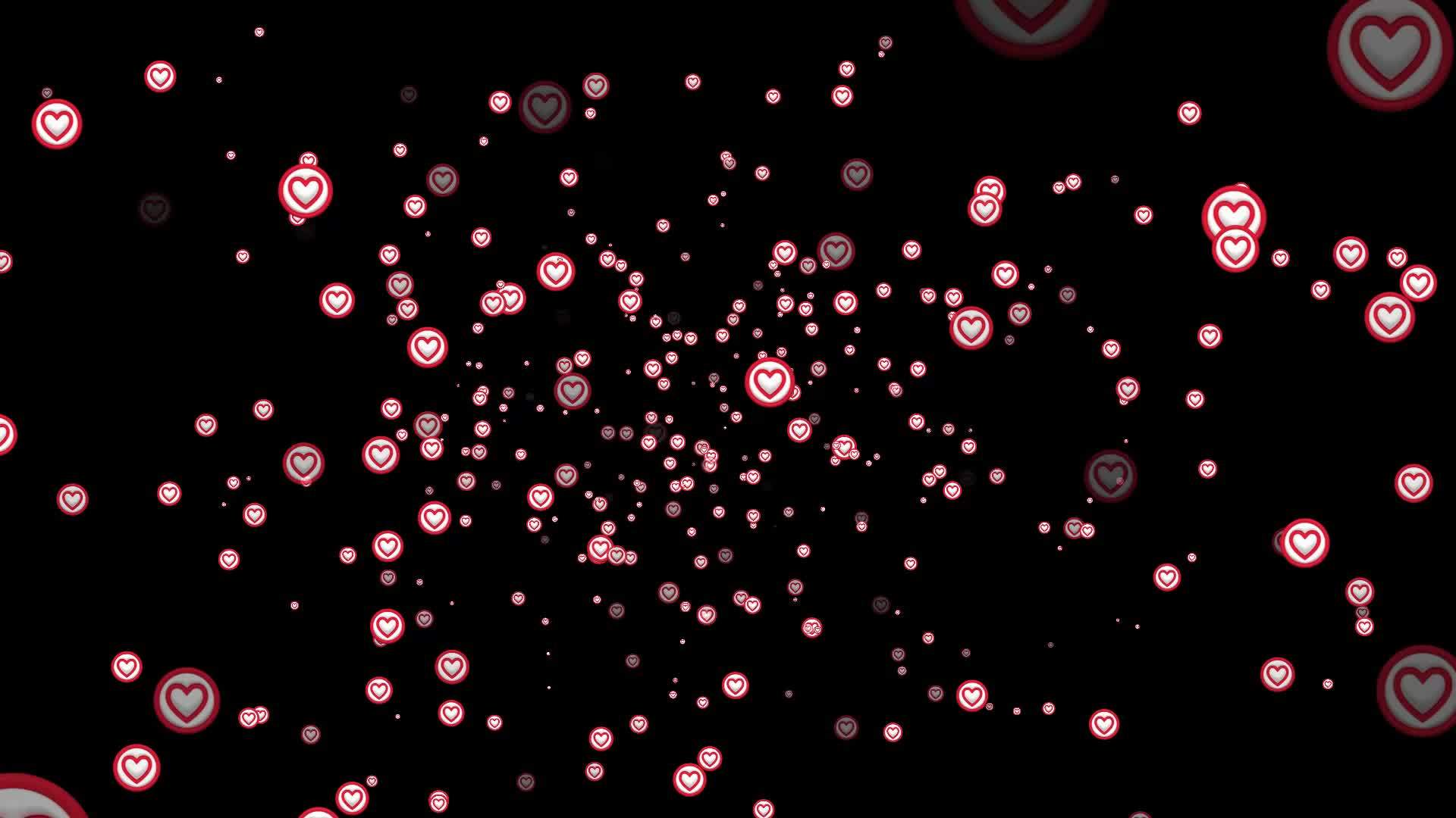 Animated particle of Valentine concept love heart effect videos on black background,motion ...