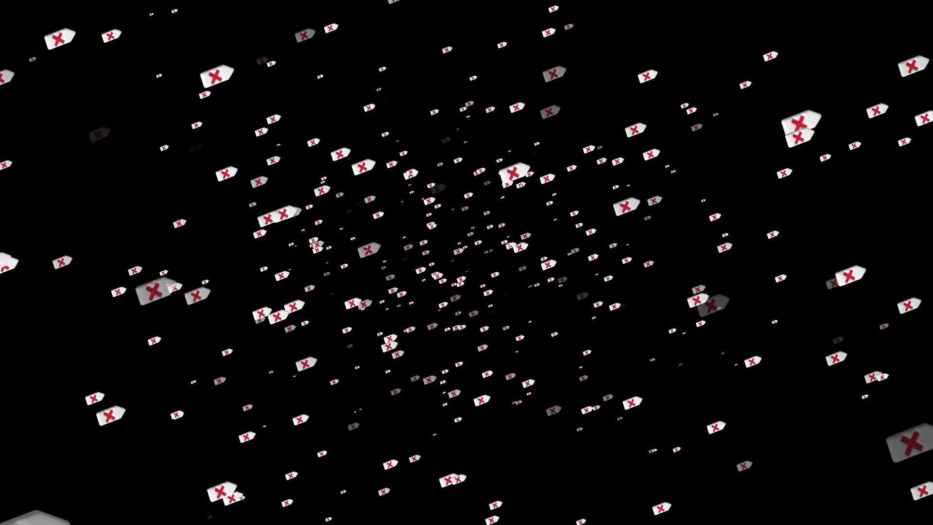 Animated Particle Of Cross Check Mark Icon Button And No Or Wrong Symbol On Reject Cancel Sign