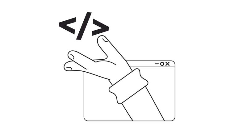Animated Mono Scripting Language Computer Programming 2d Black And White Flat Character Hand