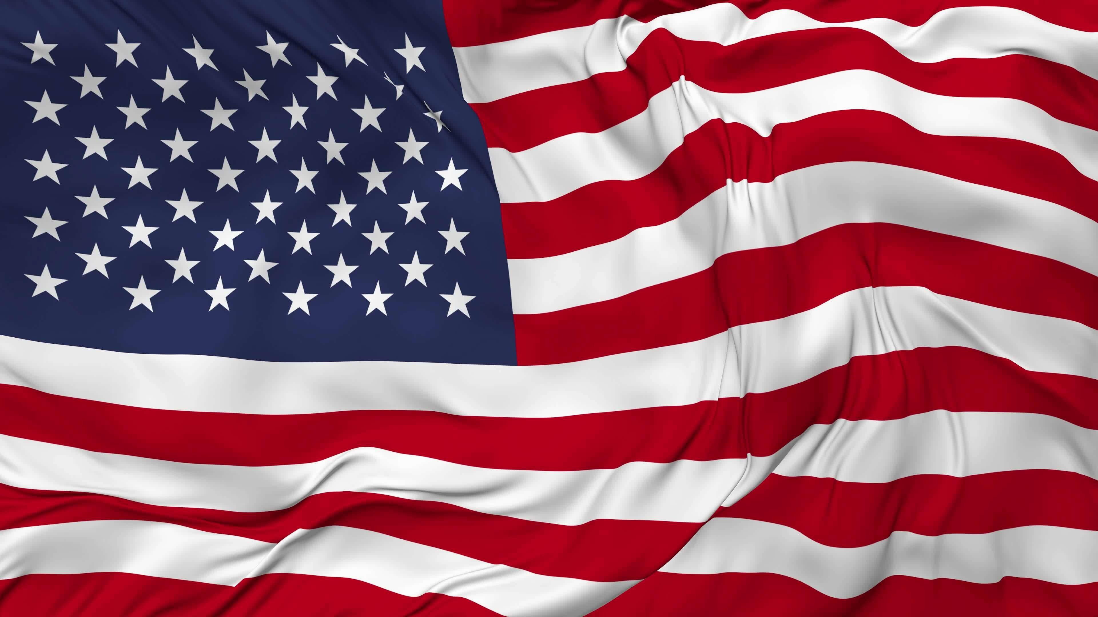 United States Of America Flag Seamless Looping Background Looped Bump Texture Cloth Waving Slow