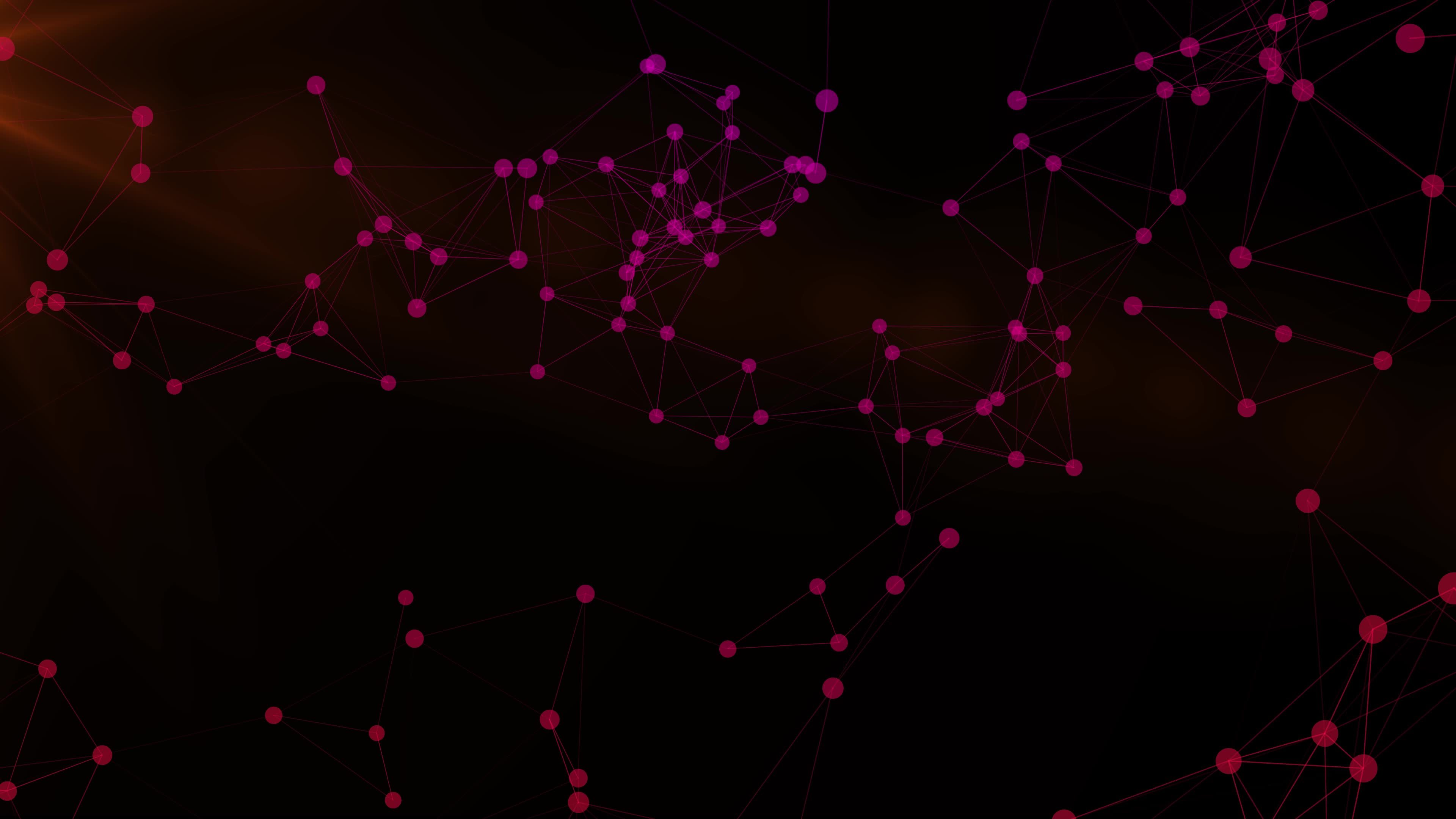 Plexus Of Abstract Neon Geometrical Lines With Moving Triangles And Dots Loop Animations